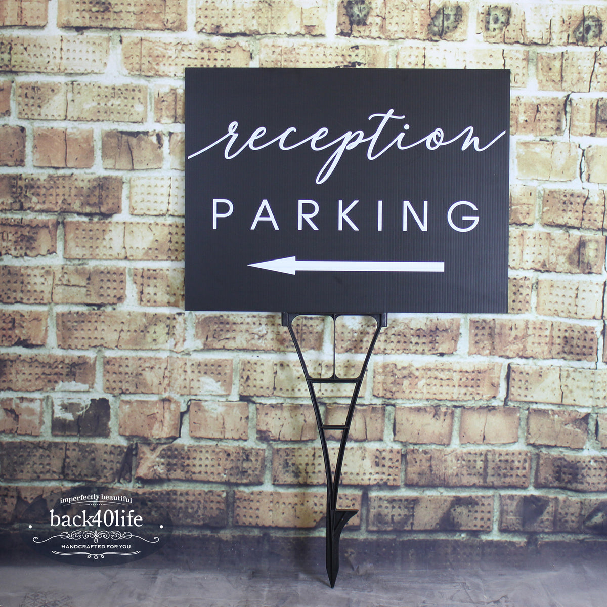 Painted Wedding Parking Directional Sign (W-020-2) – Back40Life